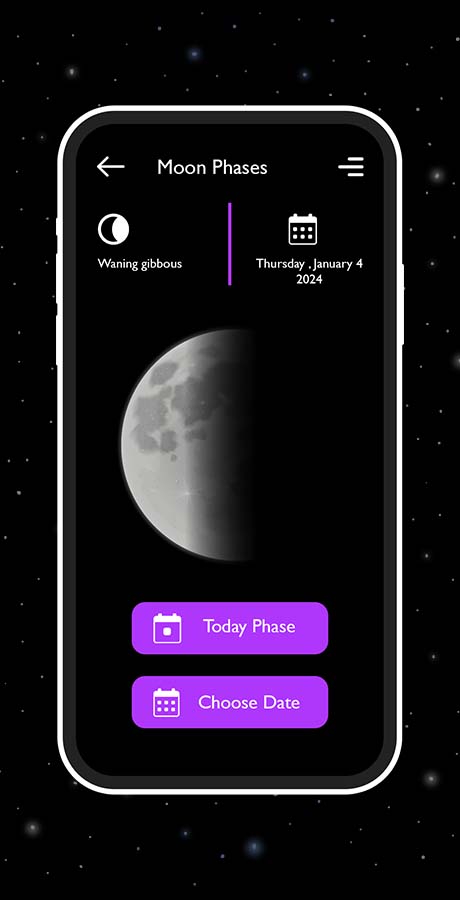 Moon Phases Calender - Lunar calendar - Check Moon Phase - Moon Phase Widget - Today Phase by ...